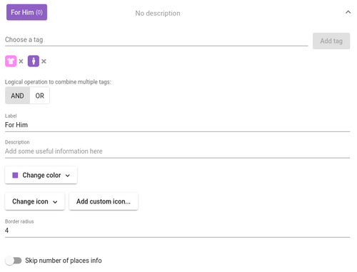 Button-based layout for lightweight maps to embed