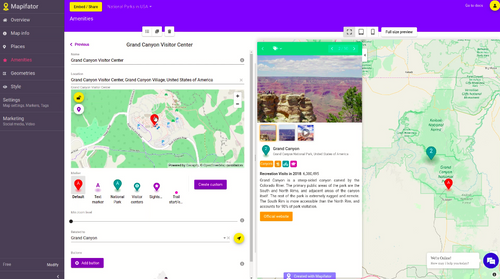 Add and edit amenities to a Map Story